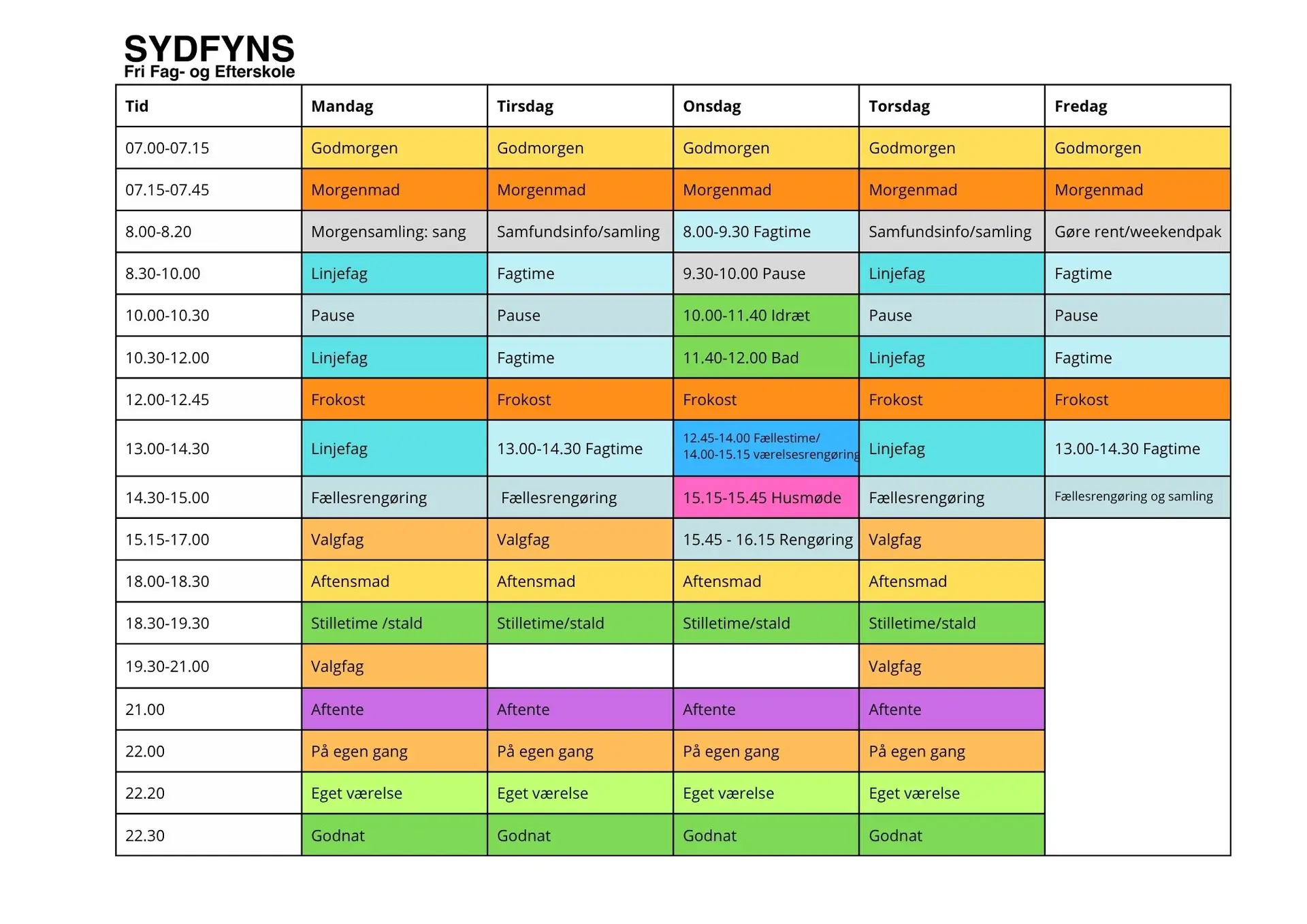 Skema2025 – Sydfyns Fri Fag- og Efterskole